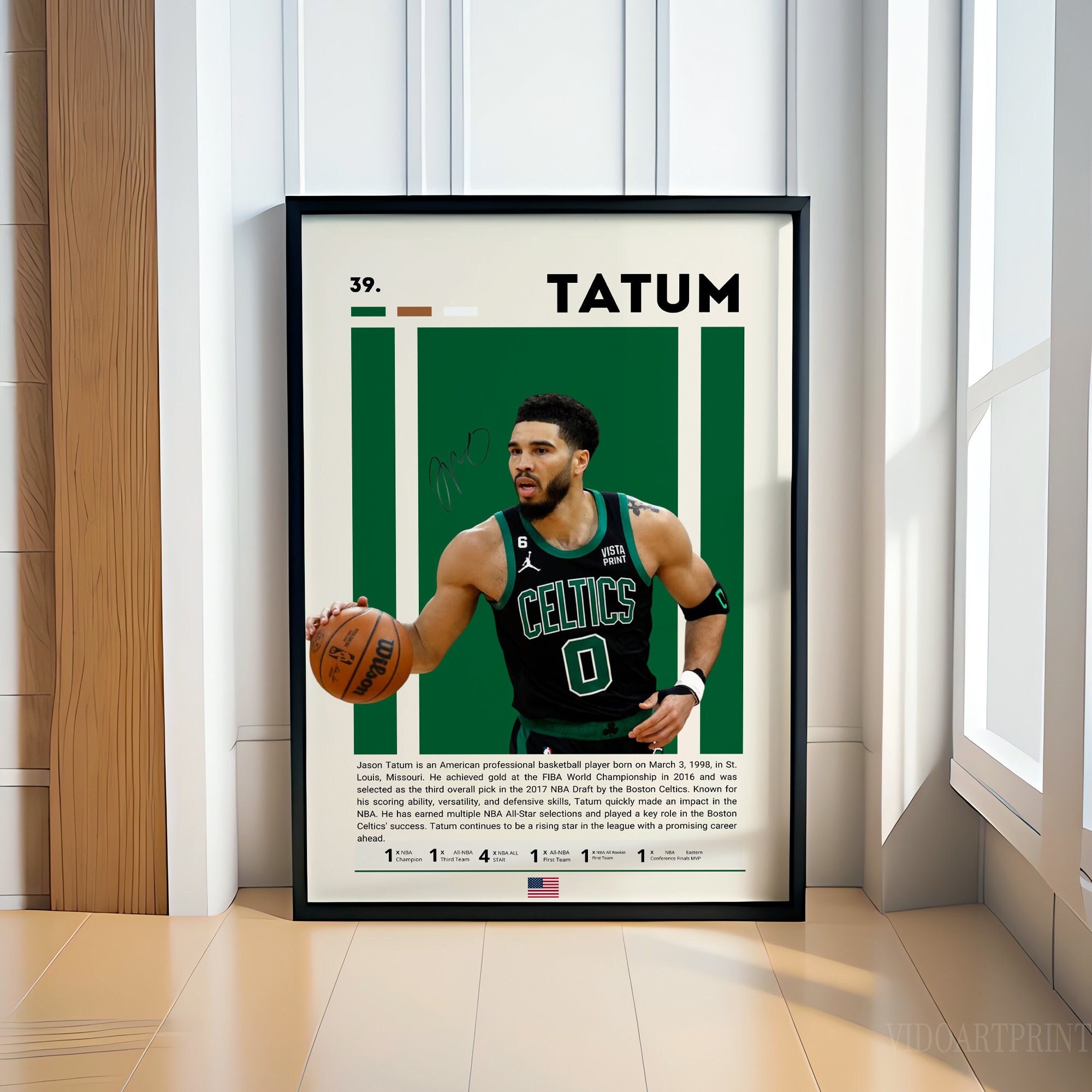 Jayson Tatum Poster, Basketball Poster, Boston Celtics Poster ...