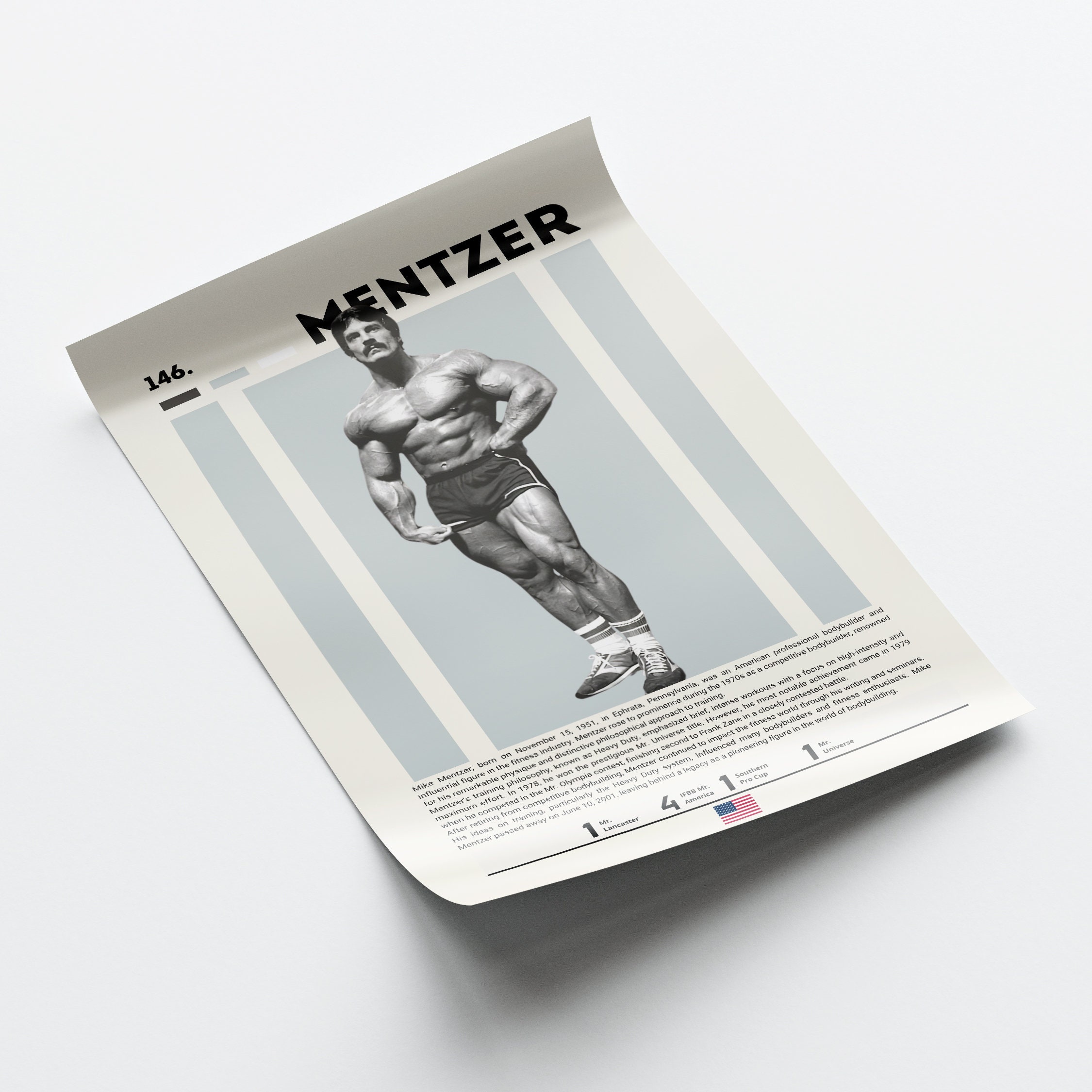 Mike Mentzer Poster, Bodybuilding Poster, Gym Posters, Motivational ...