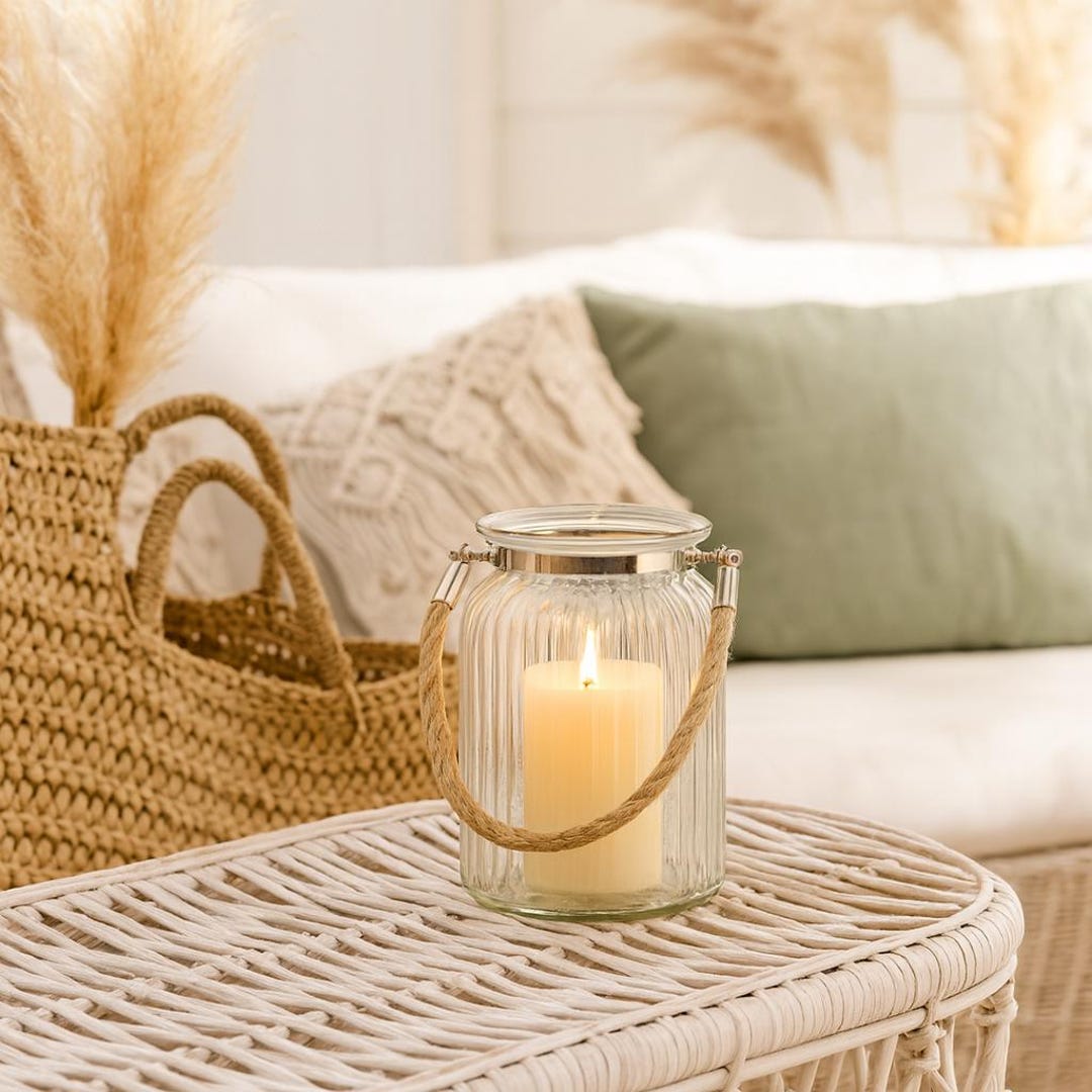 Lantern With Jute Cord – Hanging Lantern – Natural Summer Decoration ...