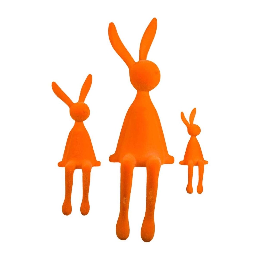 XL Easter Bunny Bunny Edge Stool Easter Decoration Flocked Bunny Spring ...