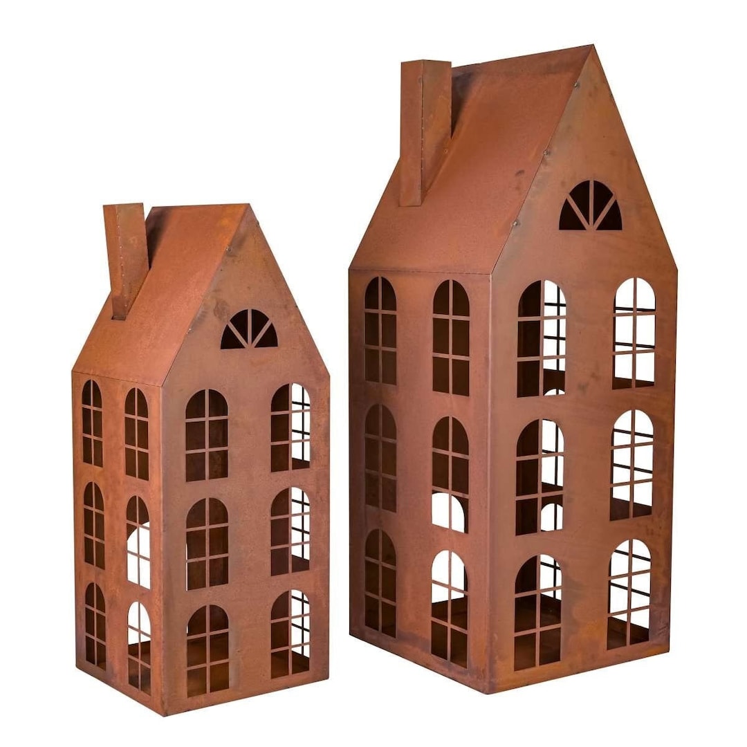 Large Decorative Light House Metal Rust, Garden Lantern Christmas ...