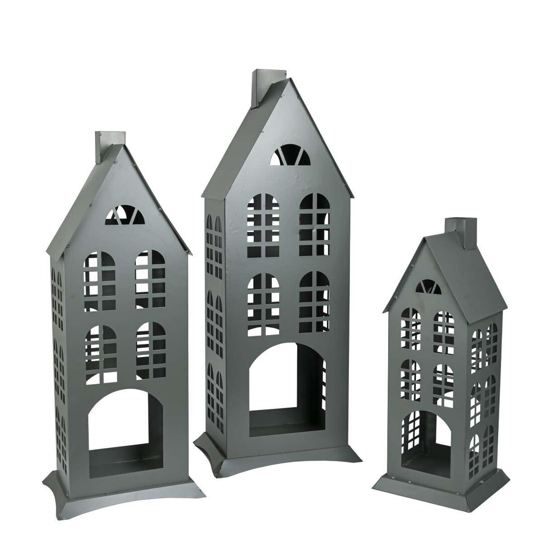 XL Lantern House Grey Light House Metal House Lantern Perfect for ...