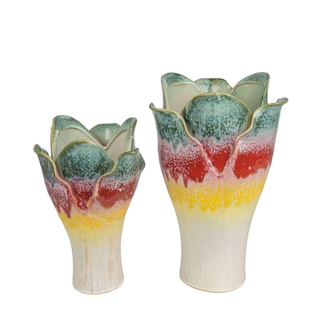 Large Vase rainbow Flower Vase Colorful Modern Ceramic Vase Flower Vase ...