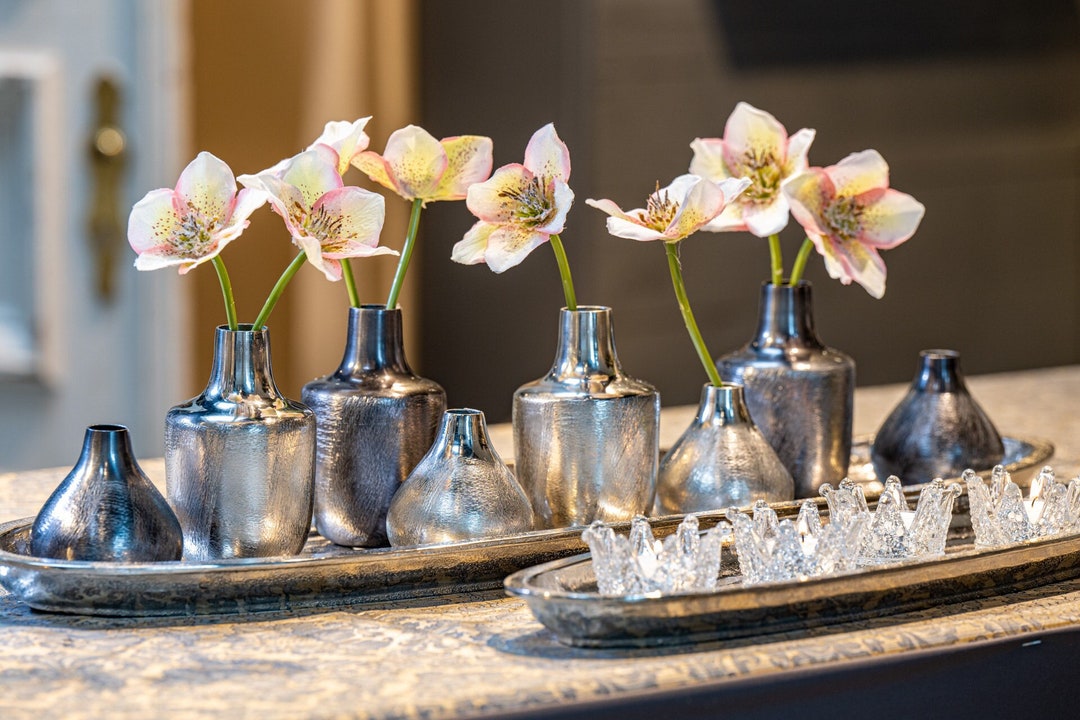 Small Metal Vases, Set, Table Vases, Flower Vase, Wedding Decoration ...