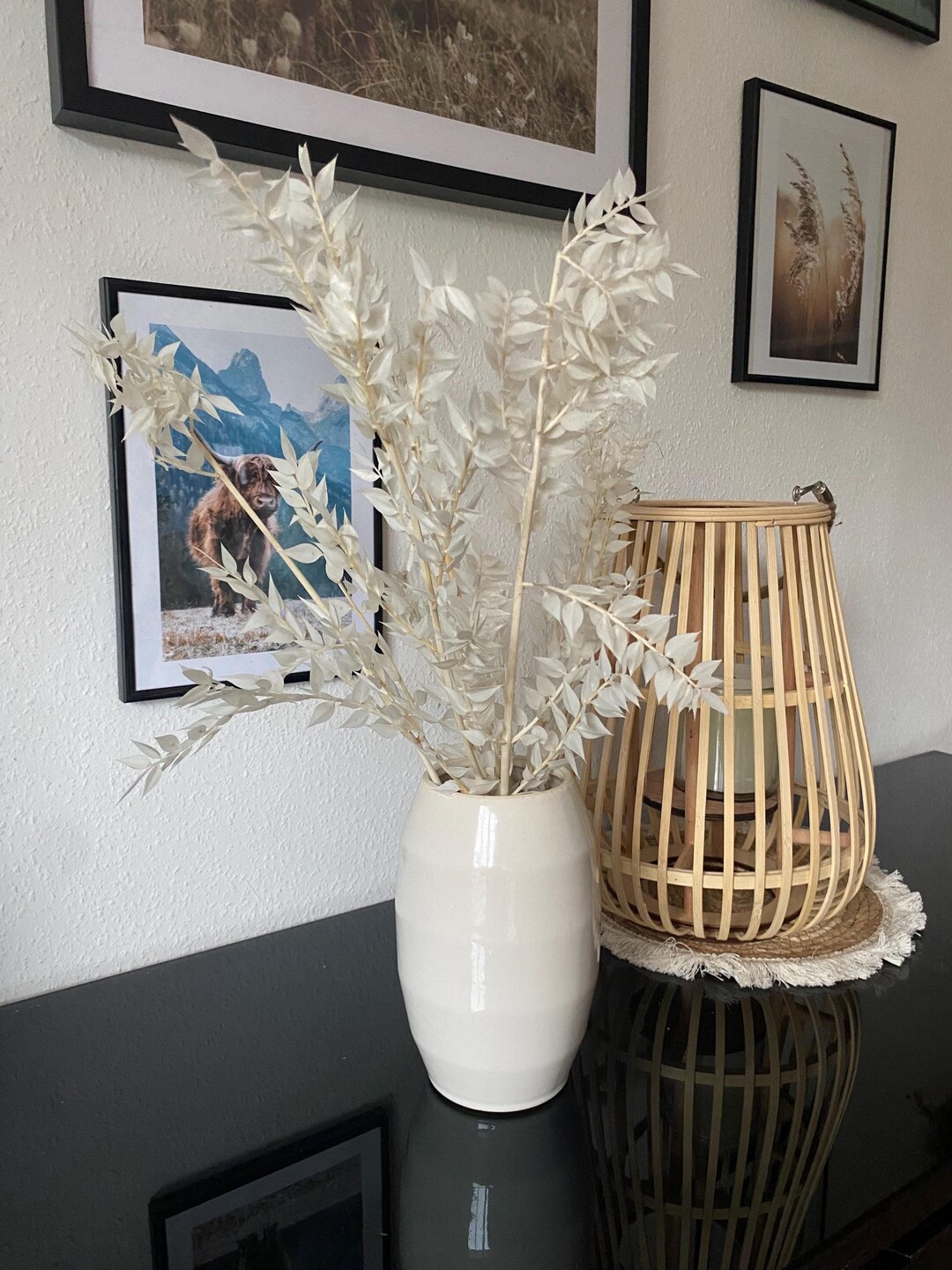 Dried Ruscus, White Dried Flower Decoration Butcher's Broom DIY ...
