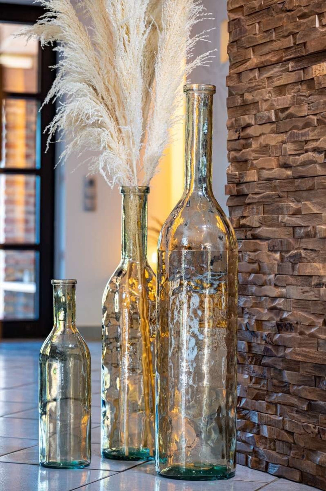 XL Bodenvase - Flaschenvase - Glasvase - Deko-Vase, braun - Vase für ...