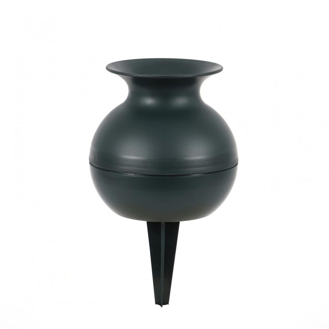 Round Grave Vase - Cemetery Vase With Ground Spike - Grave Decoration ...