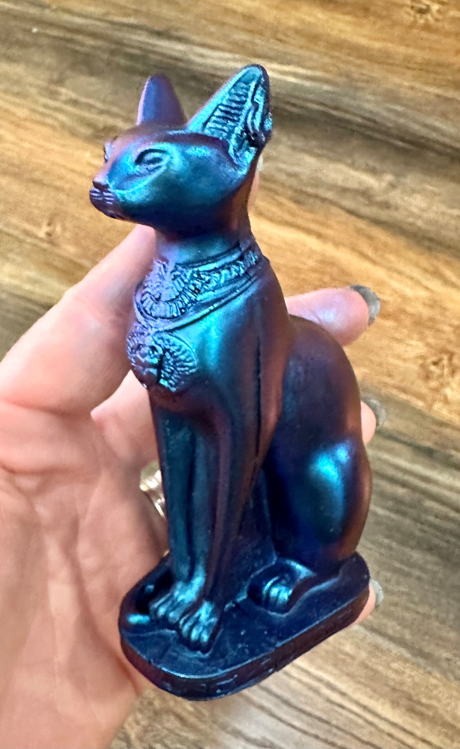 Sleek Holographic Blue Bastet Cat Kitten Figurine - Etsy