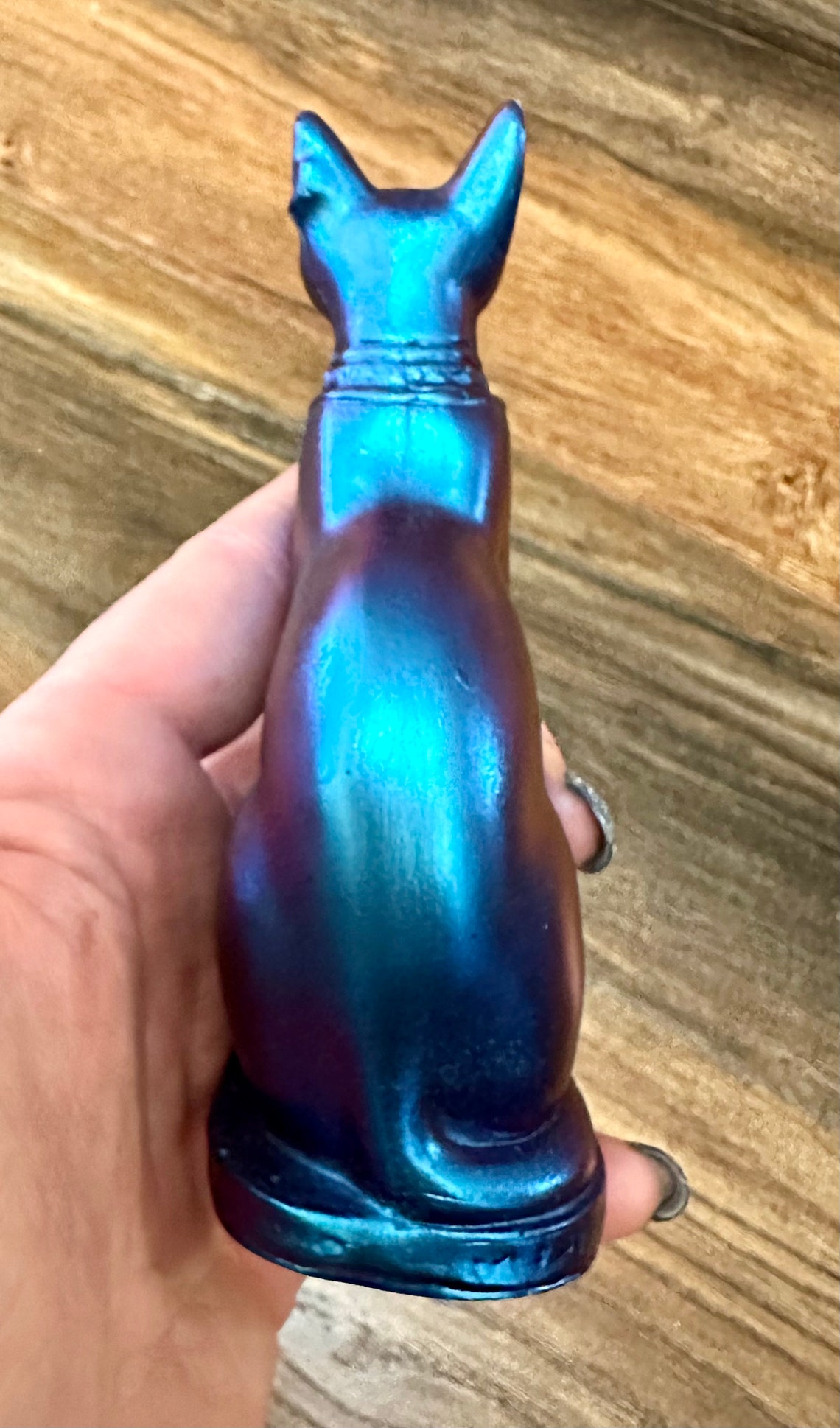 Sleek Holographic Blue Bastet Cat Kitten Figurine - Etsy