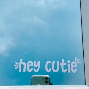 Hey Cutie Mirror Decal Transfer Sticker Mirror Transfer - Etsy