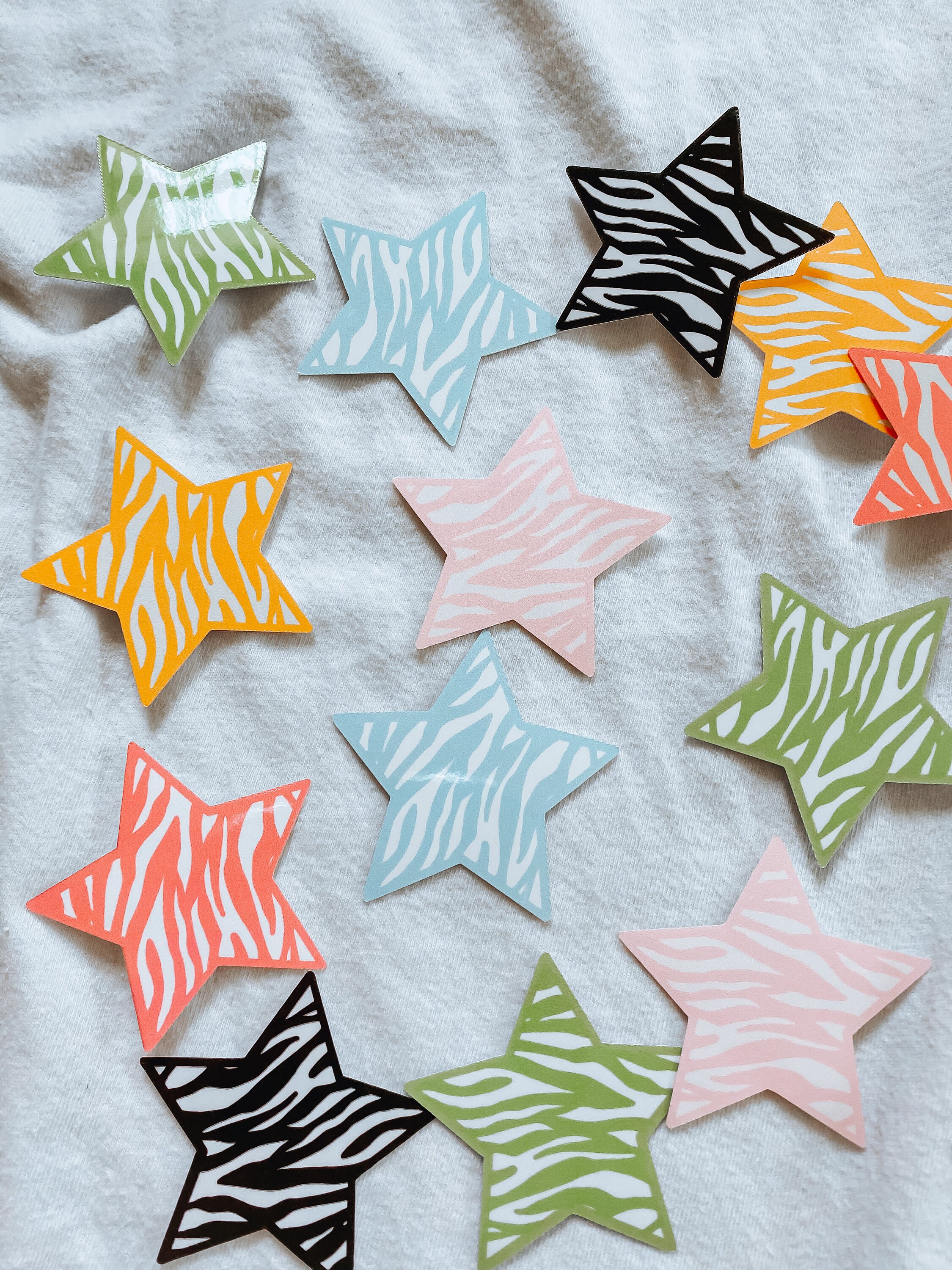 Zebra Print Star Sticker Die Cut Sticker Waterproof | Etsy