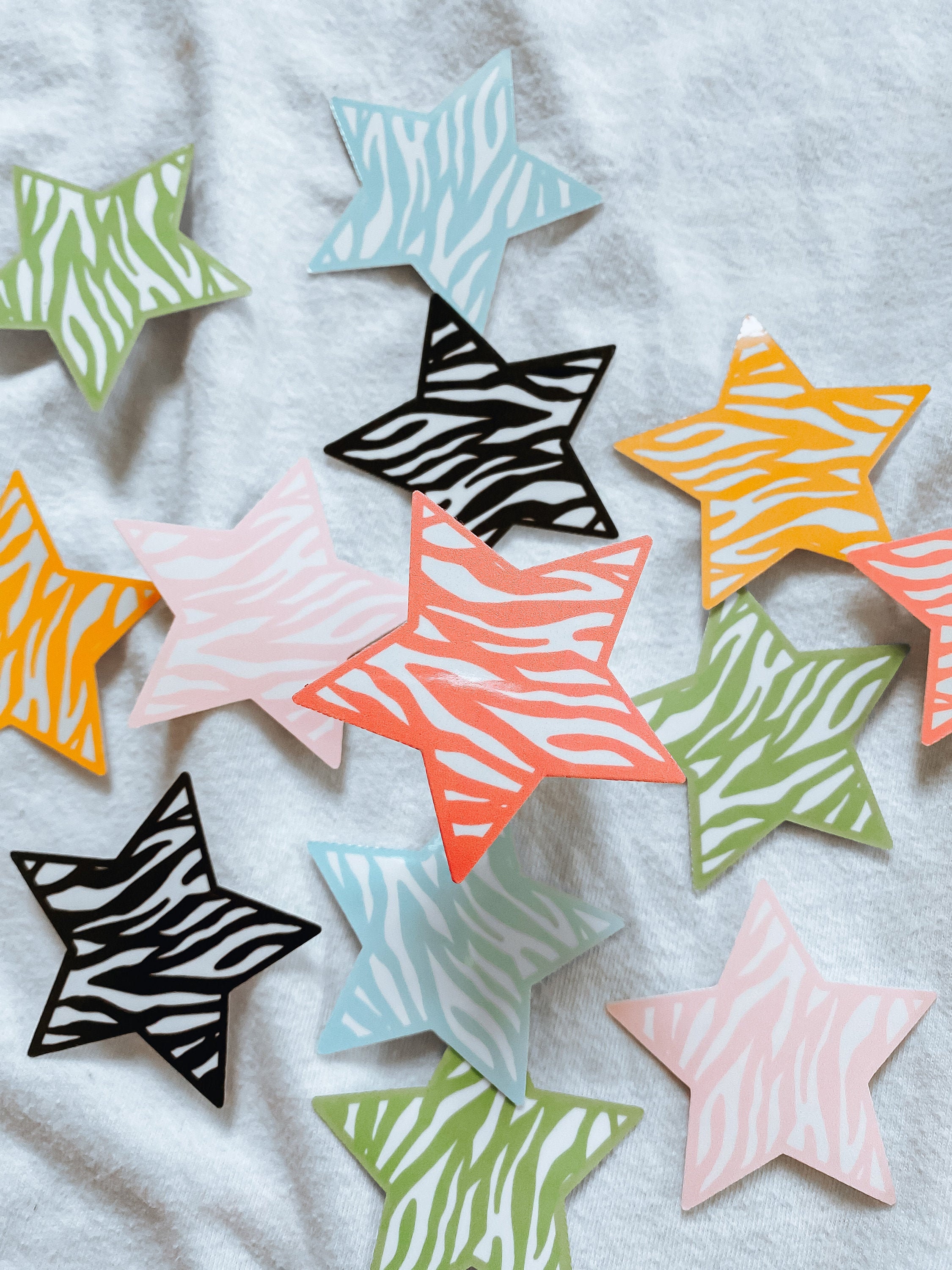 Zebra Print Star Sticker Die Cut Sticker Waterproof | Etsy