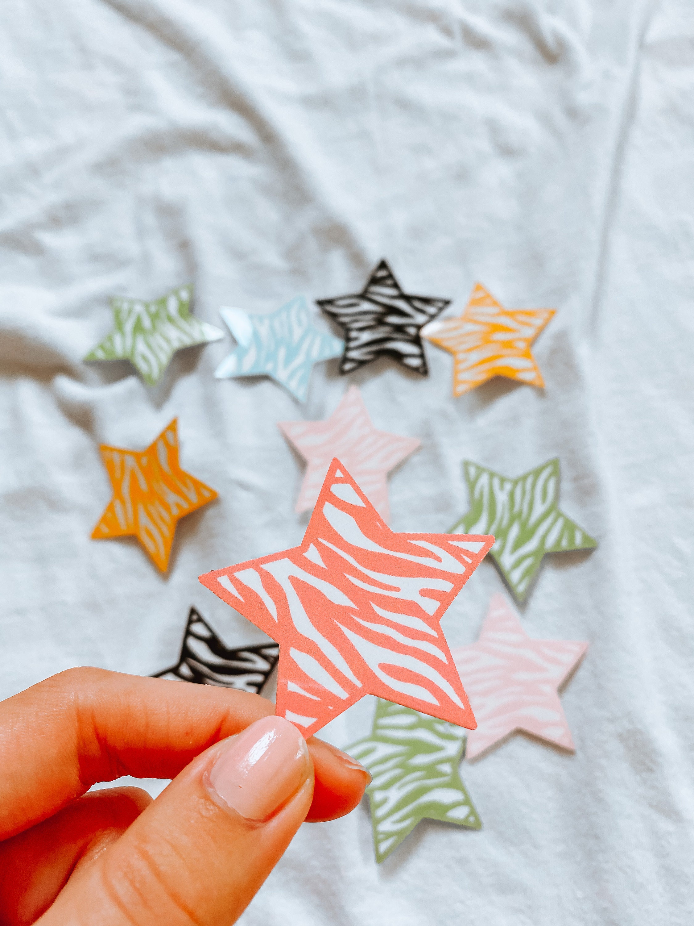 Zebra Print Star Sticker Die Cut Sticker Waterproof | Etsy