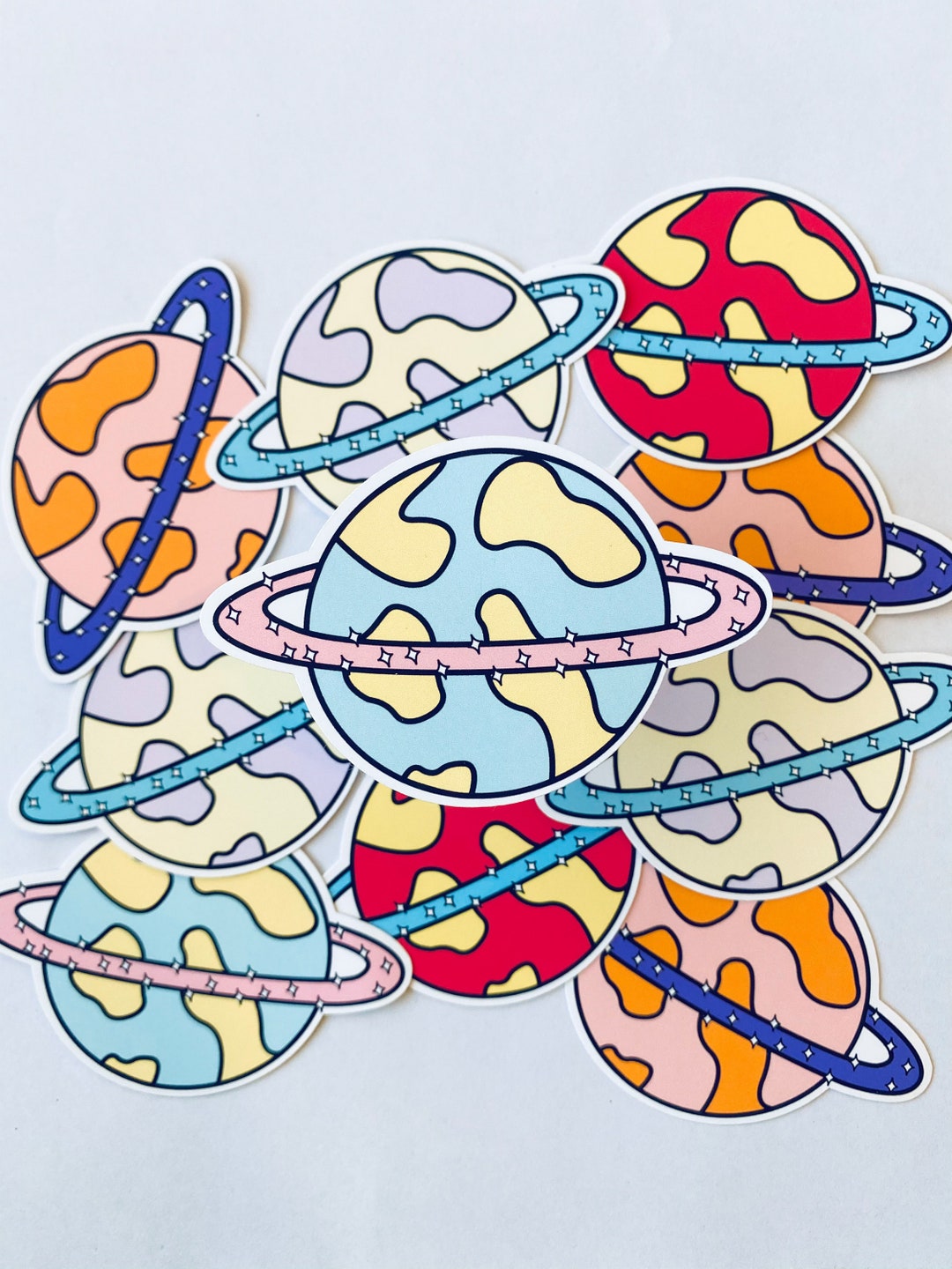 Planet Sticker | Die Cut Sticker | Waterproof Sticker | Laptop Sticker ...