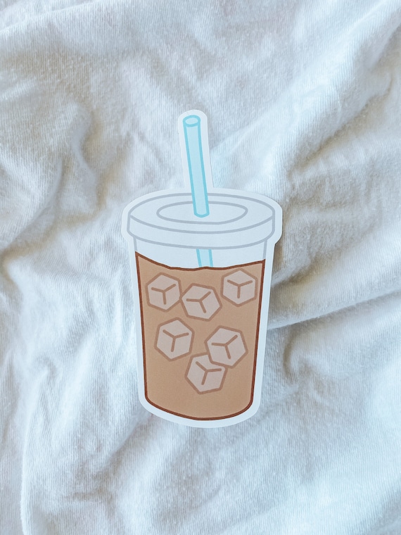 Iced Coffee Sticker Die Cut Sticker Waterproof Sticker | Etsy