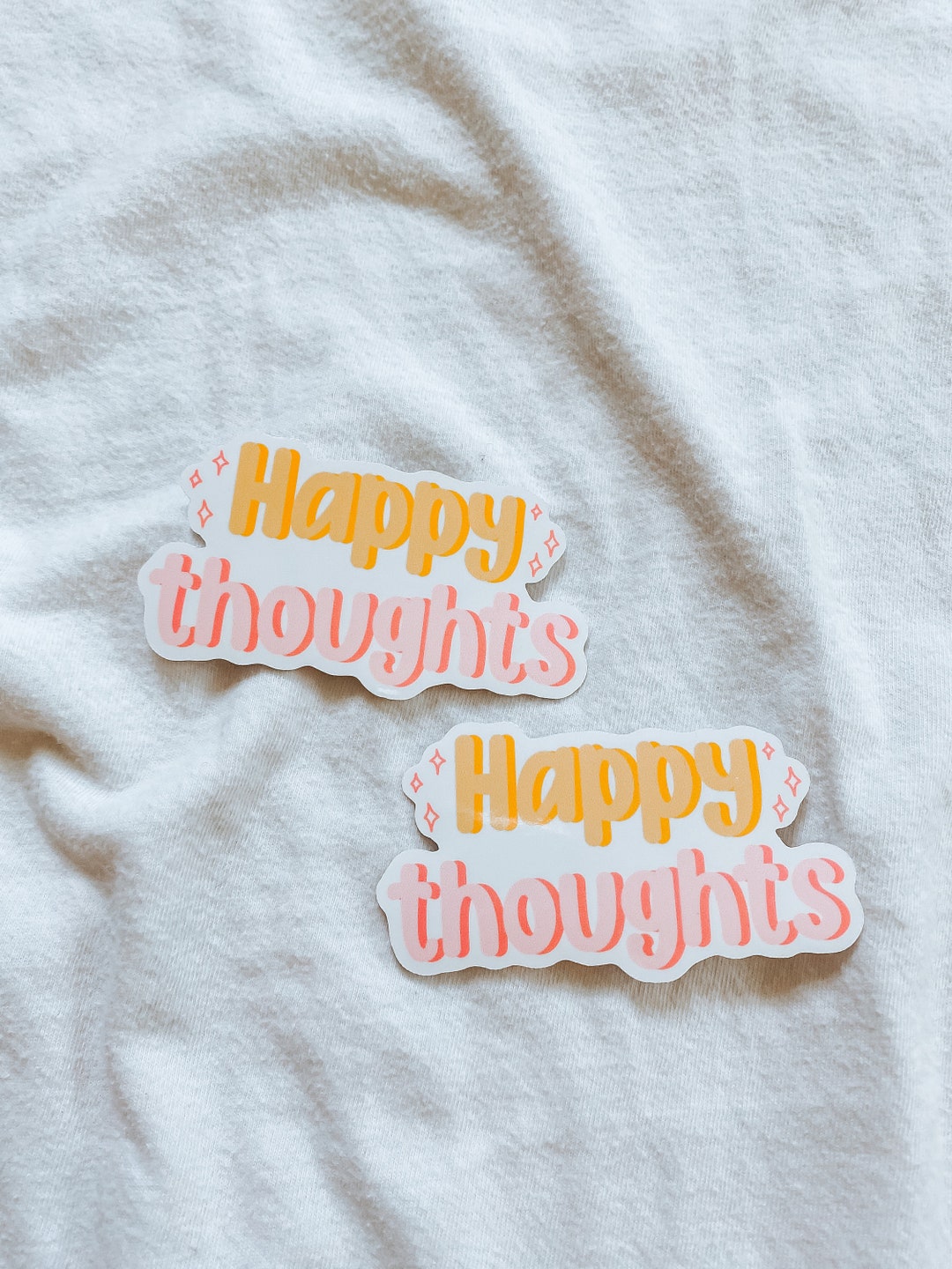 Happy Thoughts Sticker | Die Cut Sticker | Waterproof Sticker | Laptop ...