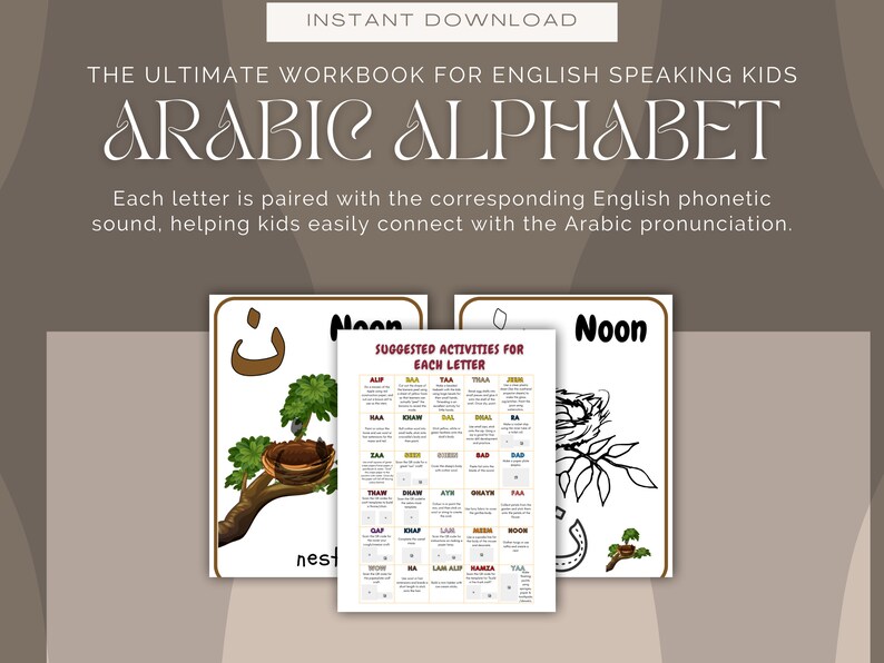 Arabic Alphabet Activity Book - Etsy