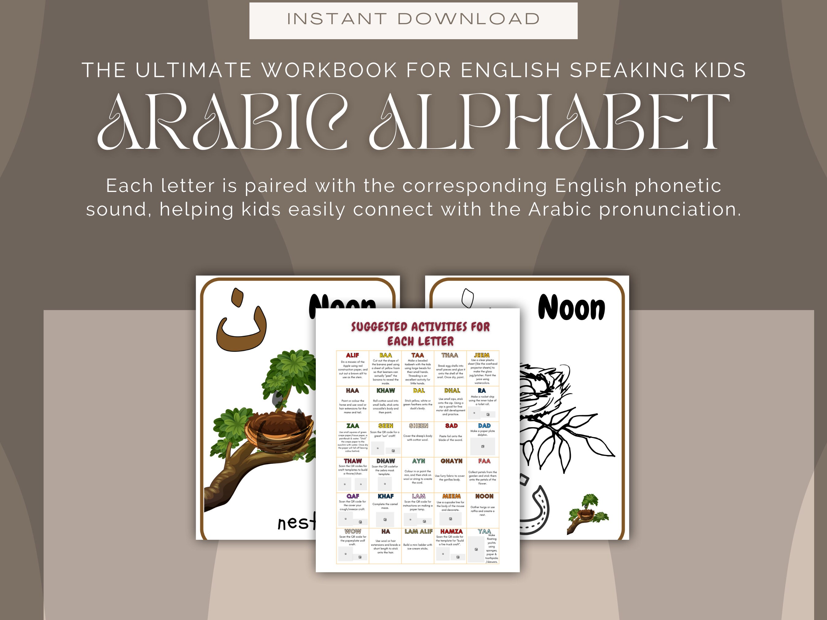 Arabic Alphabet Activity Book - Etsy