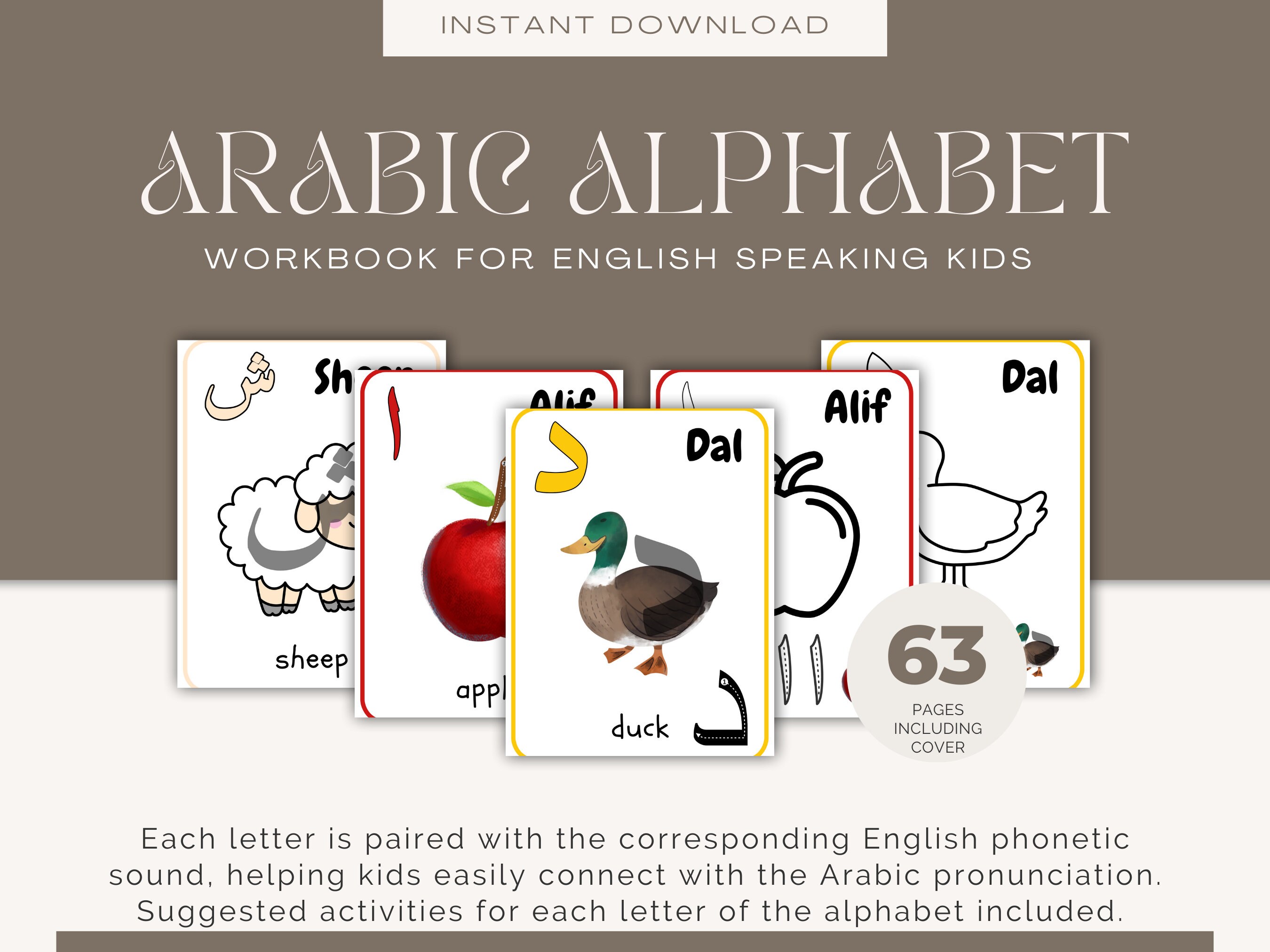 Arabic Alphabet Activity Book - Etsy