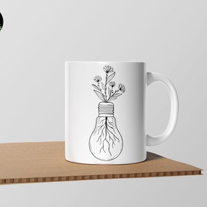 Floral Lightbulb SVG, Flower Light Vector, Lightbulb Silhouette, Bulb ...