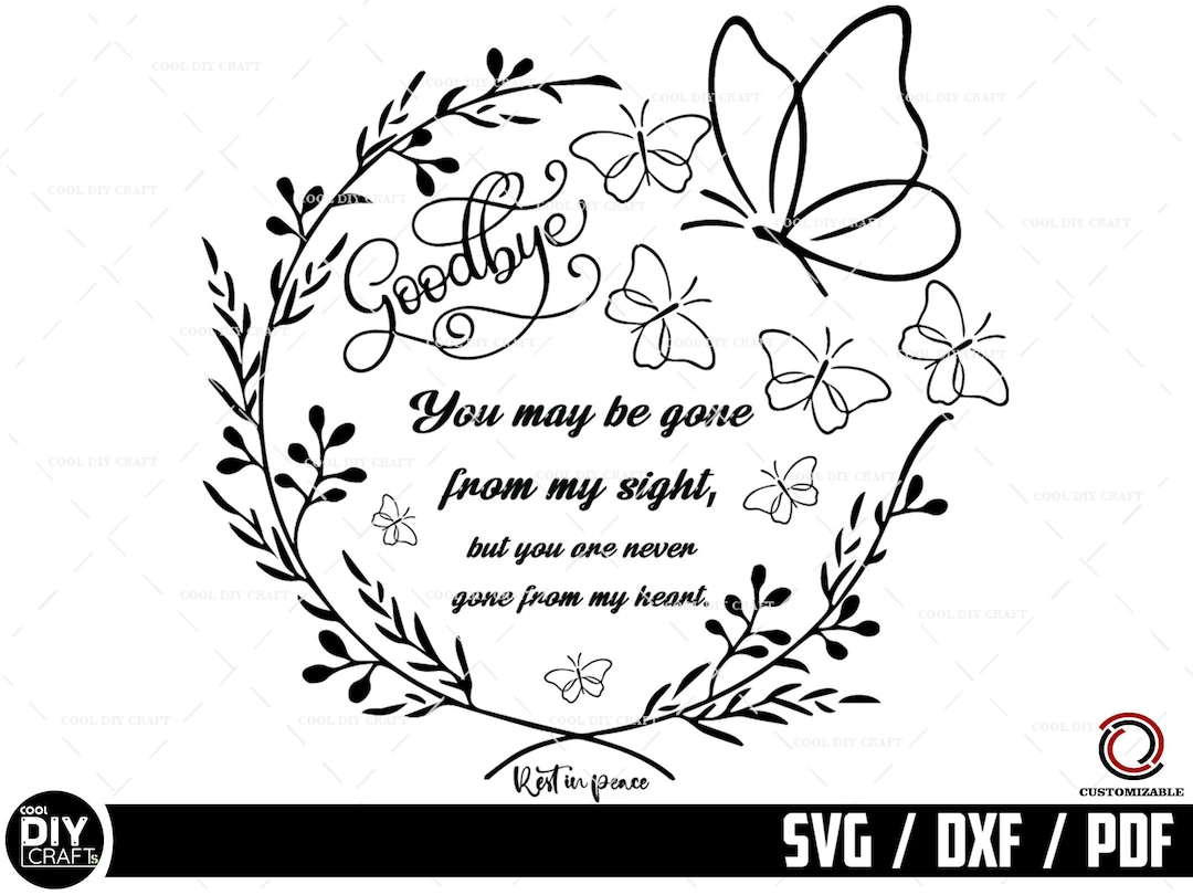 Memorial Feather SVG: Goodbye Quotes, Rest in Peace (digital Download ...