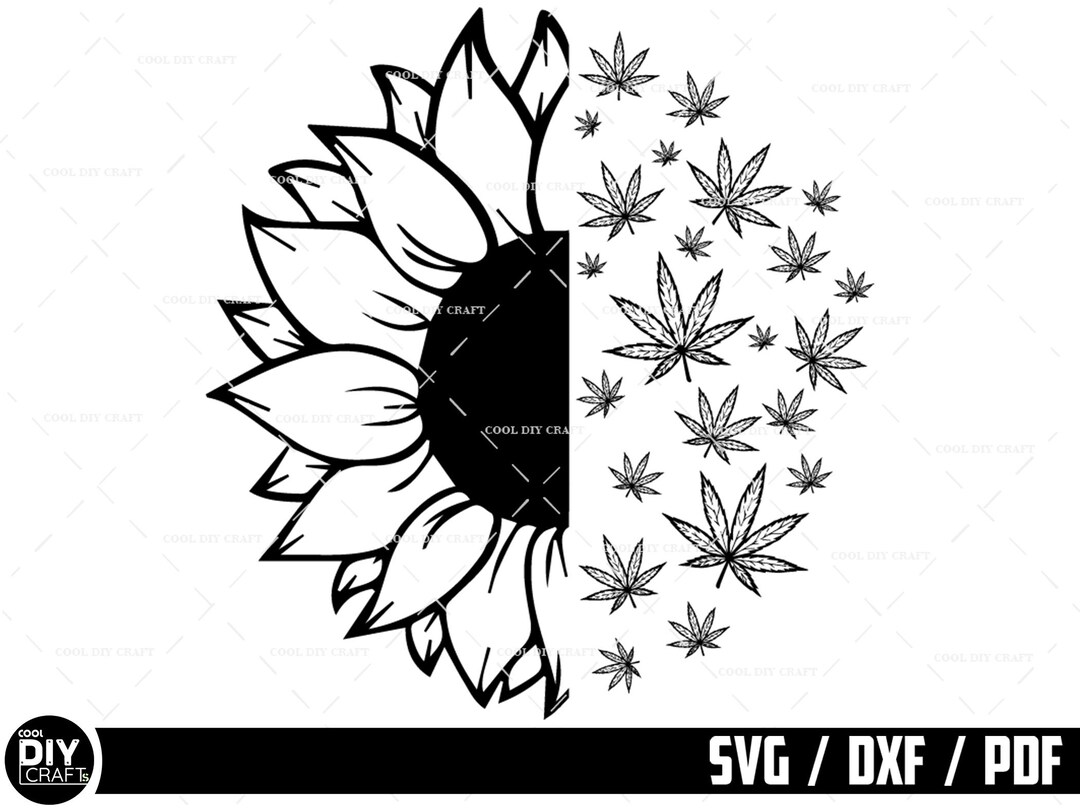 Sunflower With Marijuana SVG, Marijuana Svg, Sunflower Clipart ...