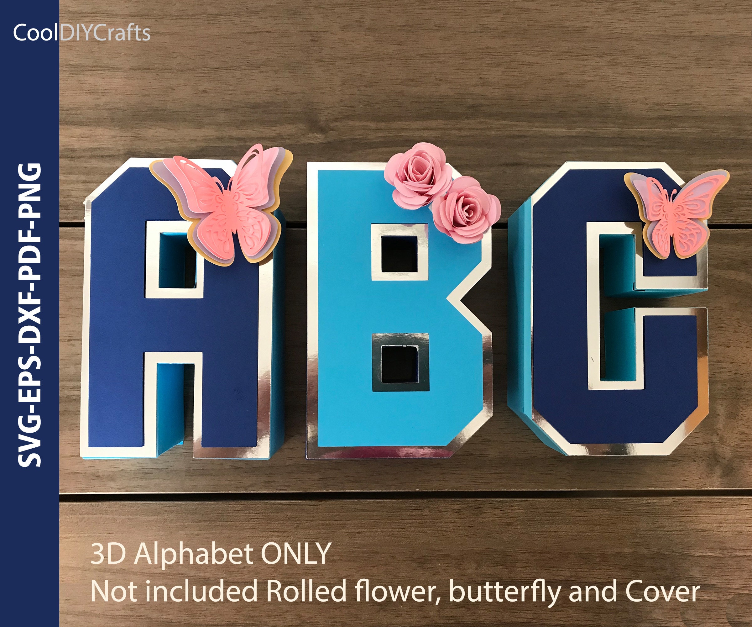 Letras del alfabeto 3D A-Z descarga digital archivos de corte | Etsy