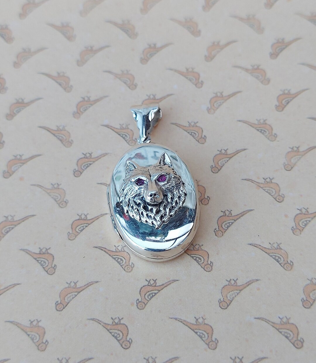 Solid Silver ,wolf Locket, Man's Locket, Unisex Locket, Wolf Jewellery ...