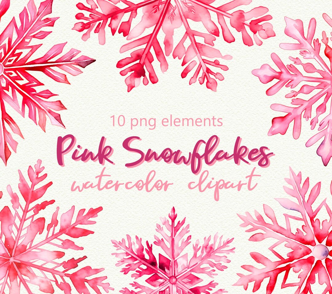 Pink Snowflakes Clipart Pink Christmas Snowflake PNG Pastel Winter ...