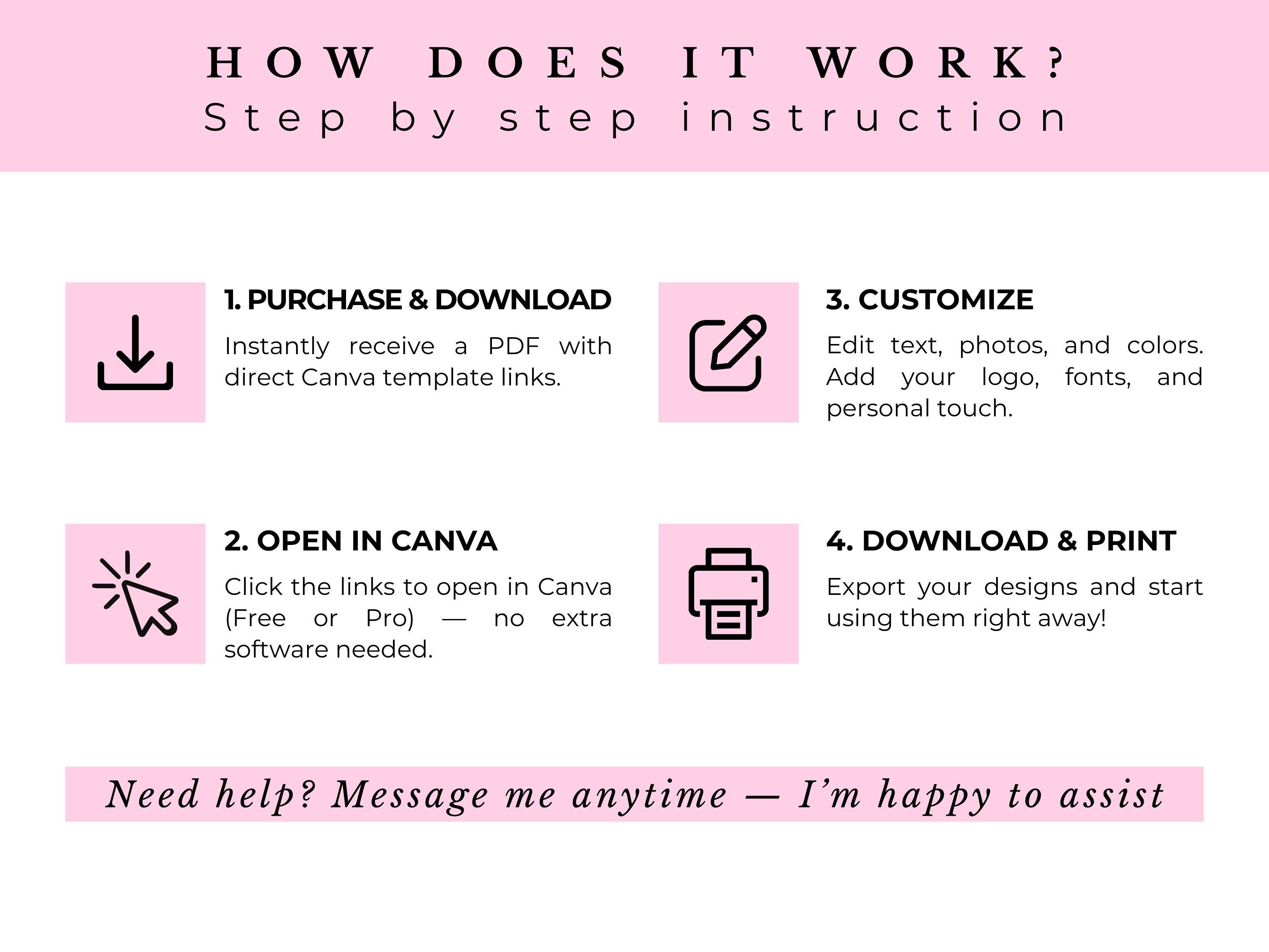 Cake Order Form Editable Template, Cute Pink Bakery Business Form ...