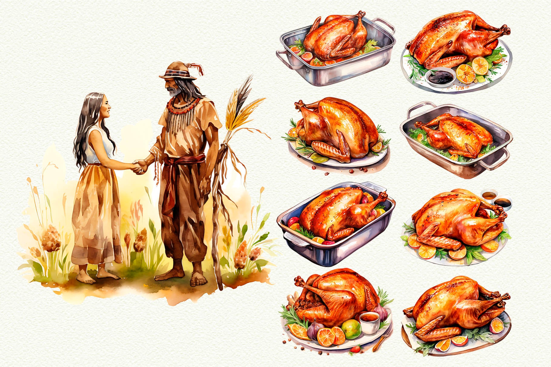 Watercolor Thanksgiving Clipart Turkey PNG, Friendsgiving Thankful PNG ...