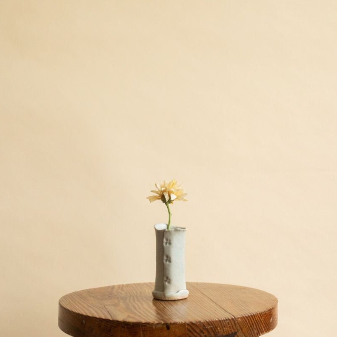 Pale Grey Flower Vase - Ceramic Vase - Handmade Clay - Artistic Vase ...