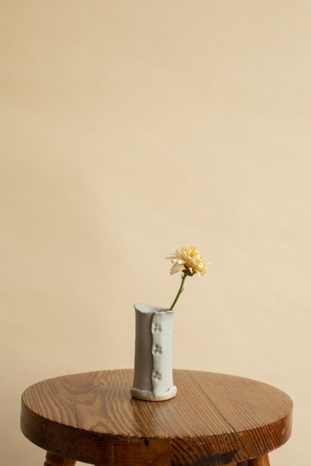 Pale Grey Flower Vase - Ceramic Vase - Handmade Clay - Artistic Vase ...