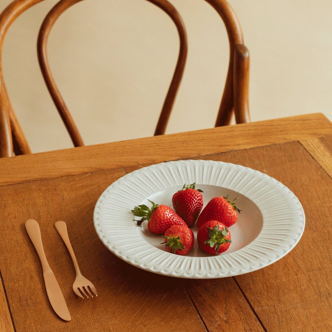 Shush Grace 26cm Pasta Plate Japanese Handmade Rustic White Plate ...