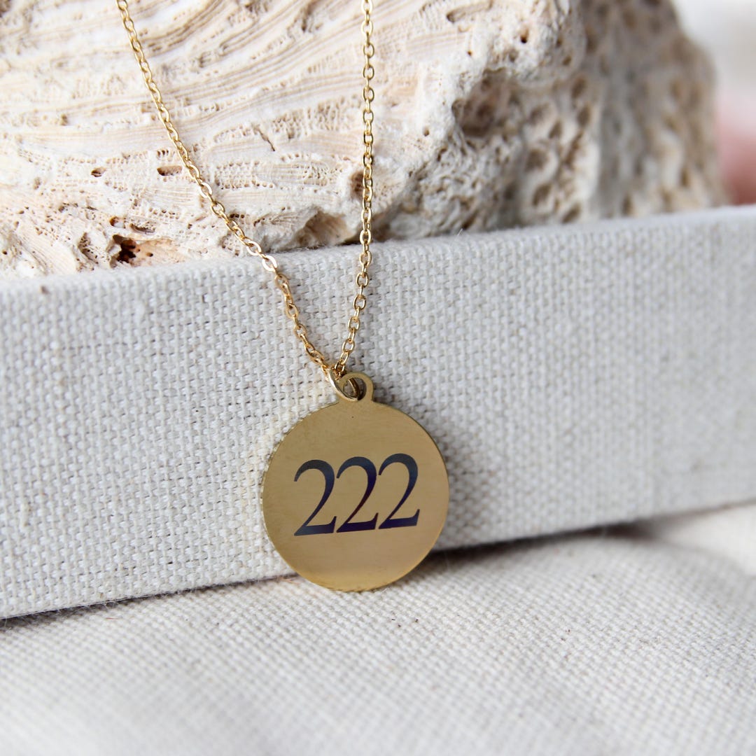 Angel Number Necklace, Gold Number Necklace, 222 Necklace, Birthday ...