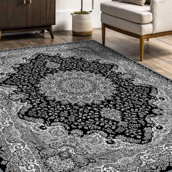 Black Border Rug - Etsy