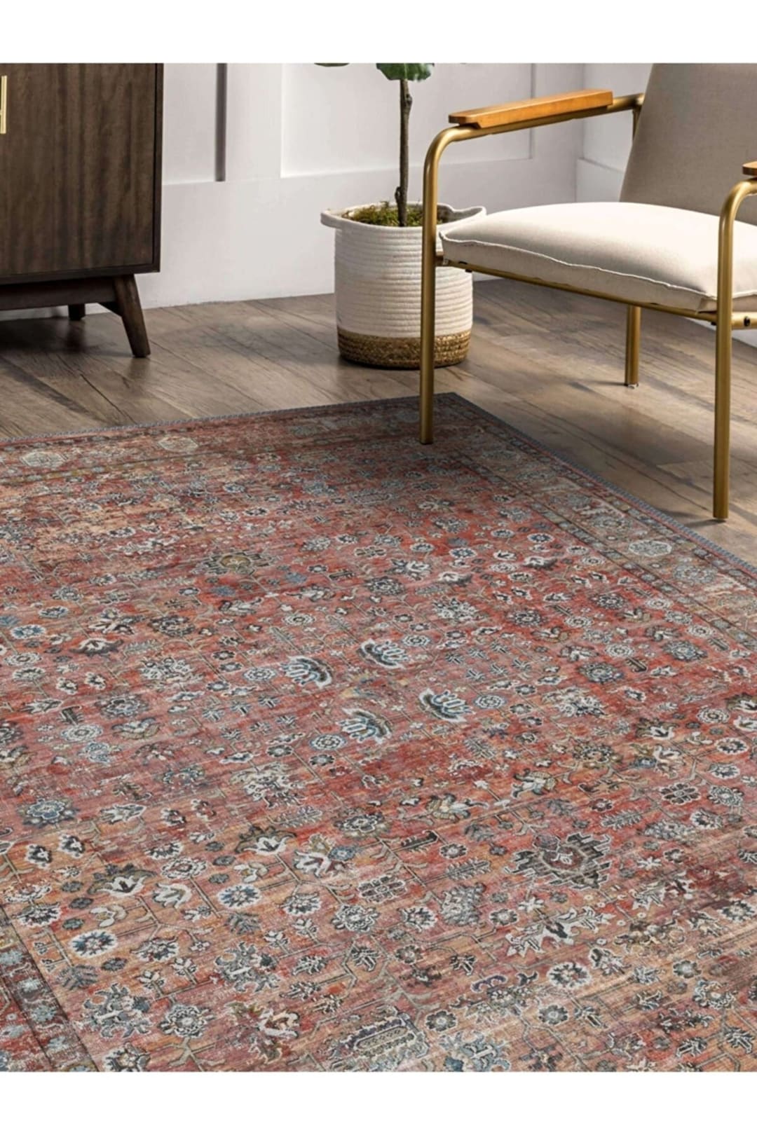 Oushak Red Rug 8x10, Oriental Bohemian Carpet, Luxury Living Room ...