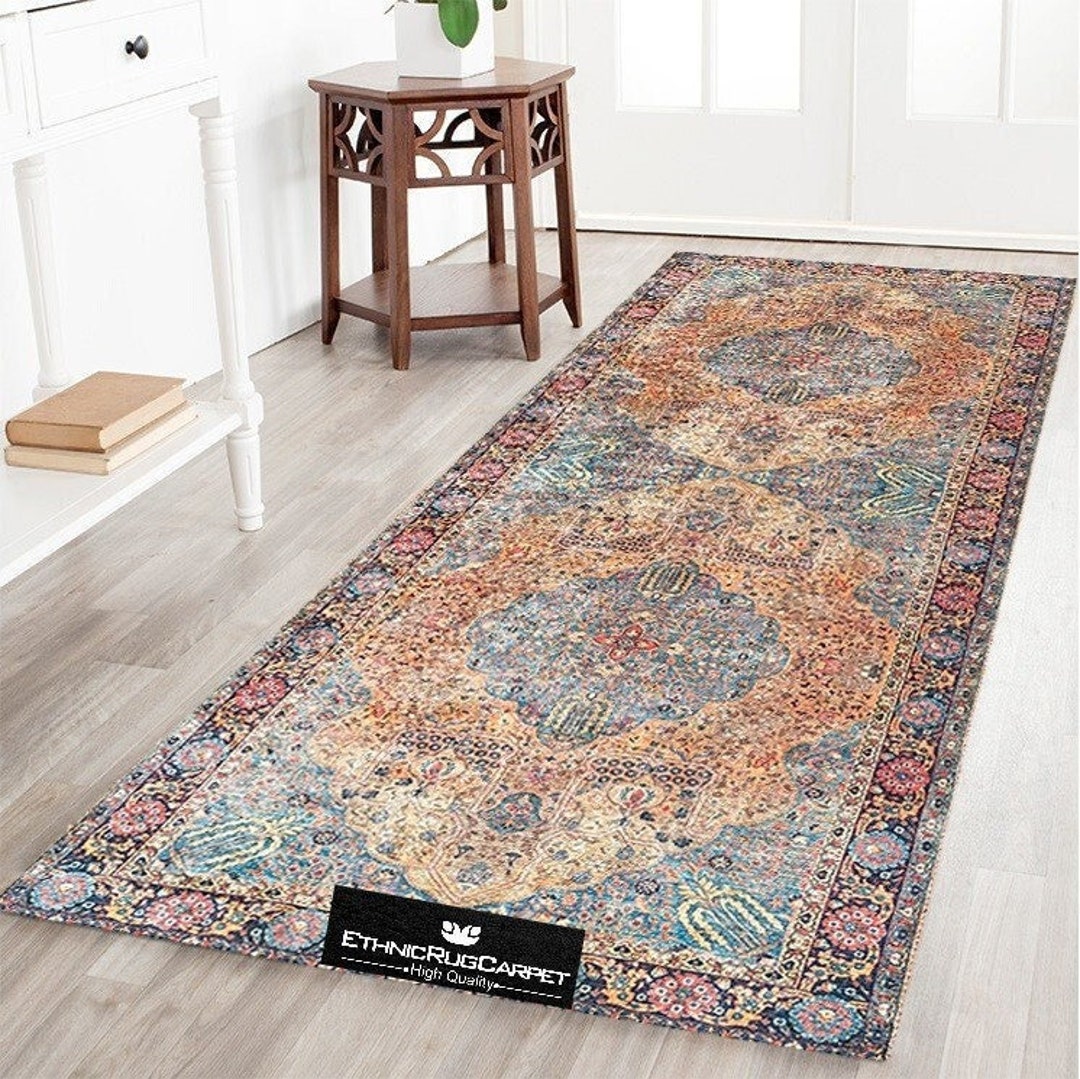Persian Style Runner Rug, Heriz Long Runner, Entryway Runner Rug ...