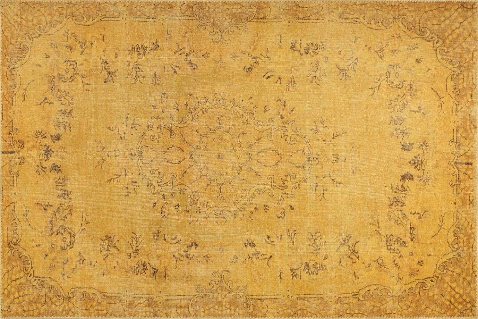 Mustard Yellow Rug Yellow Overdyed Rug Oriental Turkish Rug | Etsy