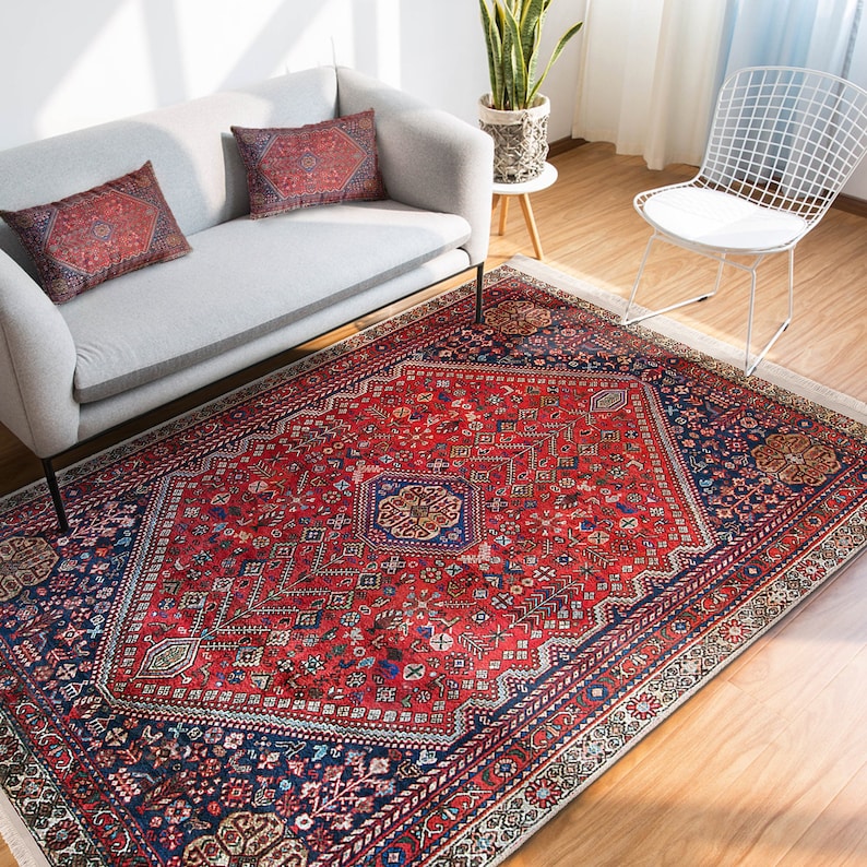 Red Turkish Rug Oriental Bohemian Rug Livingroom Bedroom - Etsy