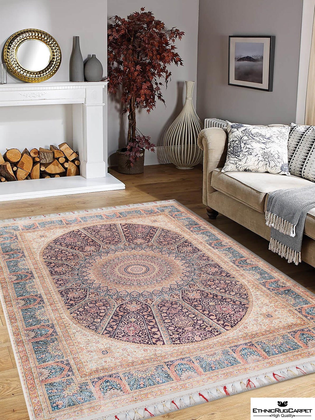 Persian Style Rug, Heriz Rug 8x10, Area Rug 9x12, Palace Rug, Oriental ...