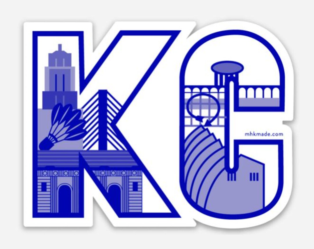 Kansas City - City Letters Sticker (blue) - Etsy