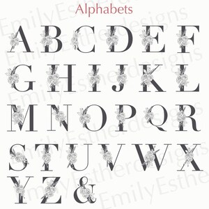 43 Floral Alphabets and Wreaths Svg, Hand-drawn Floral Svg, Wreath Svg ...