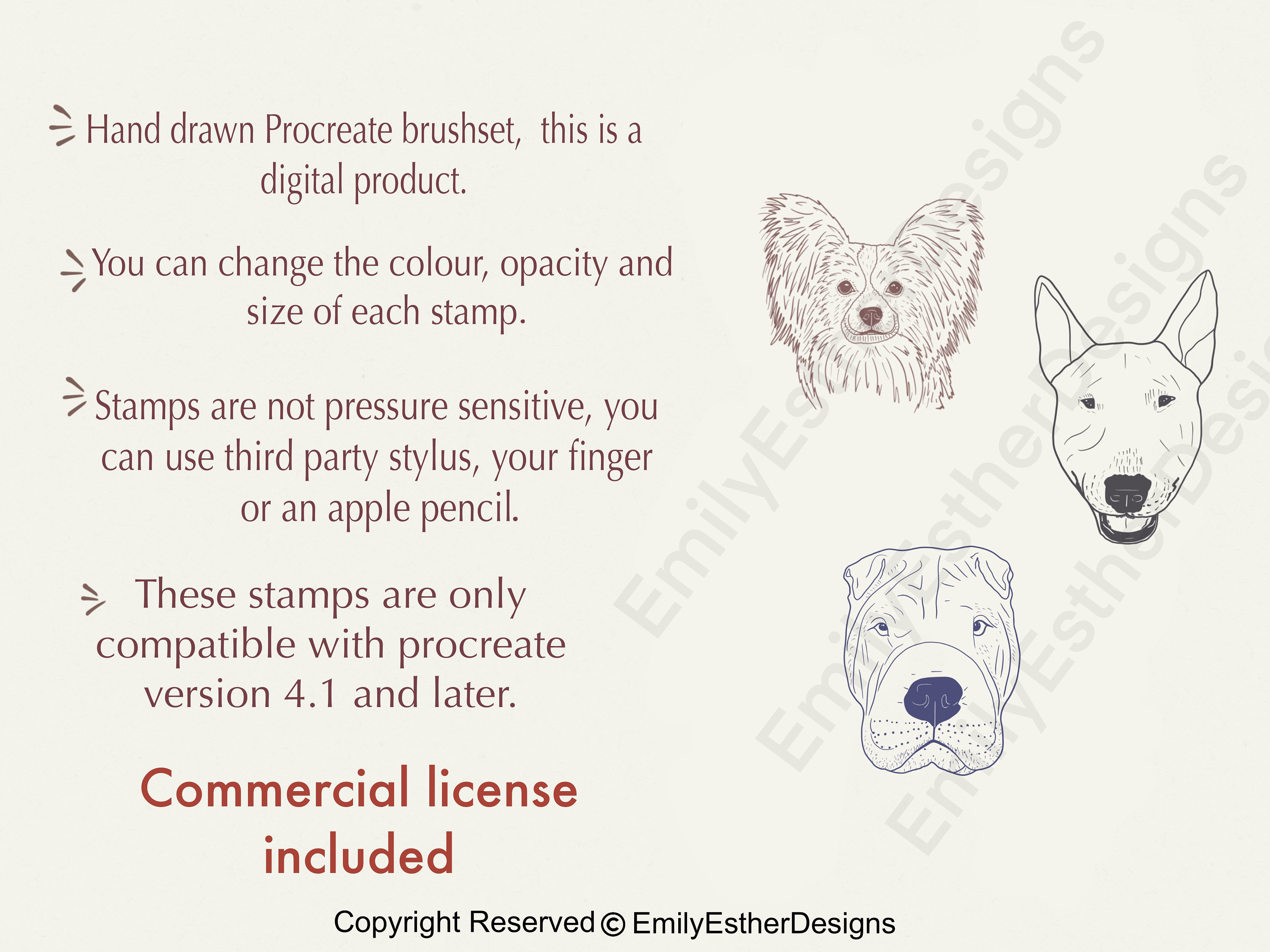 100 Dog Breeds Line Drawing Procreate Stamps: Animal Clipart - Etsy