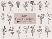 Set of 12 Dainty Floral Svg, Dainty Leaf Svg, Minimalist Flower Svg ...