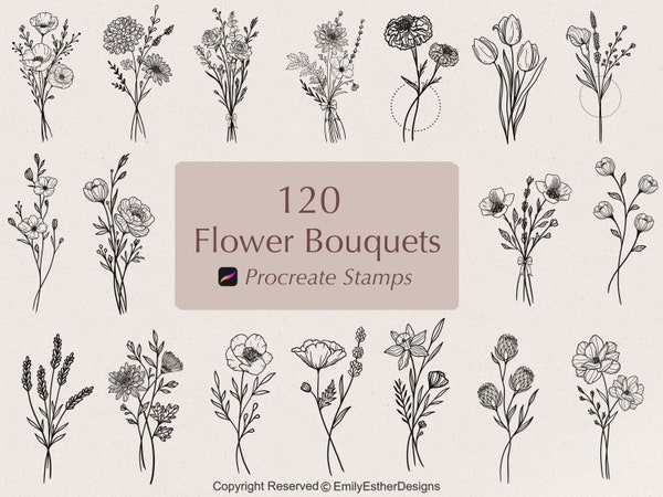 Set of 12 Dainty Floral Svg, Dainty Leaf Svg, Minimalist Flower Svg ...