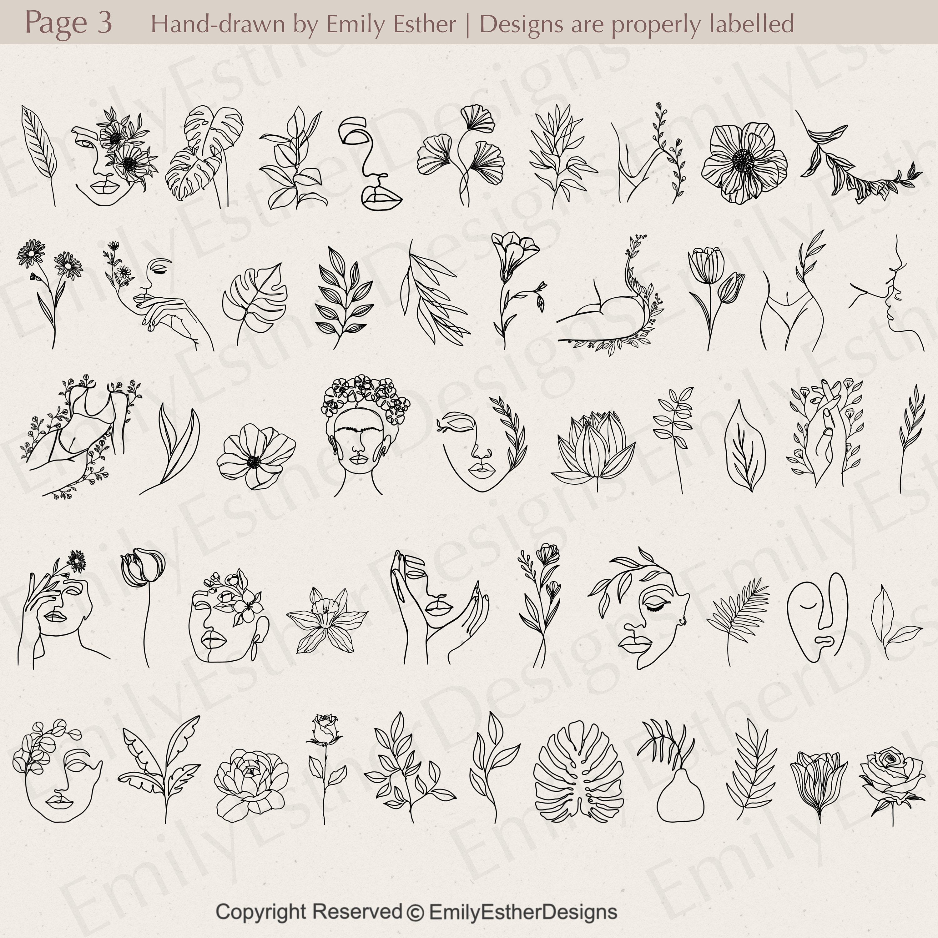 150 Minimalist Line Art SVG Bundle: Floral & Abstract Designs ...