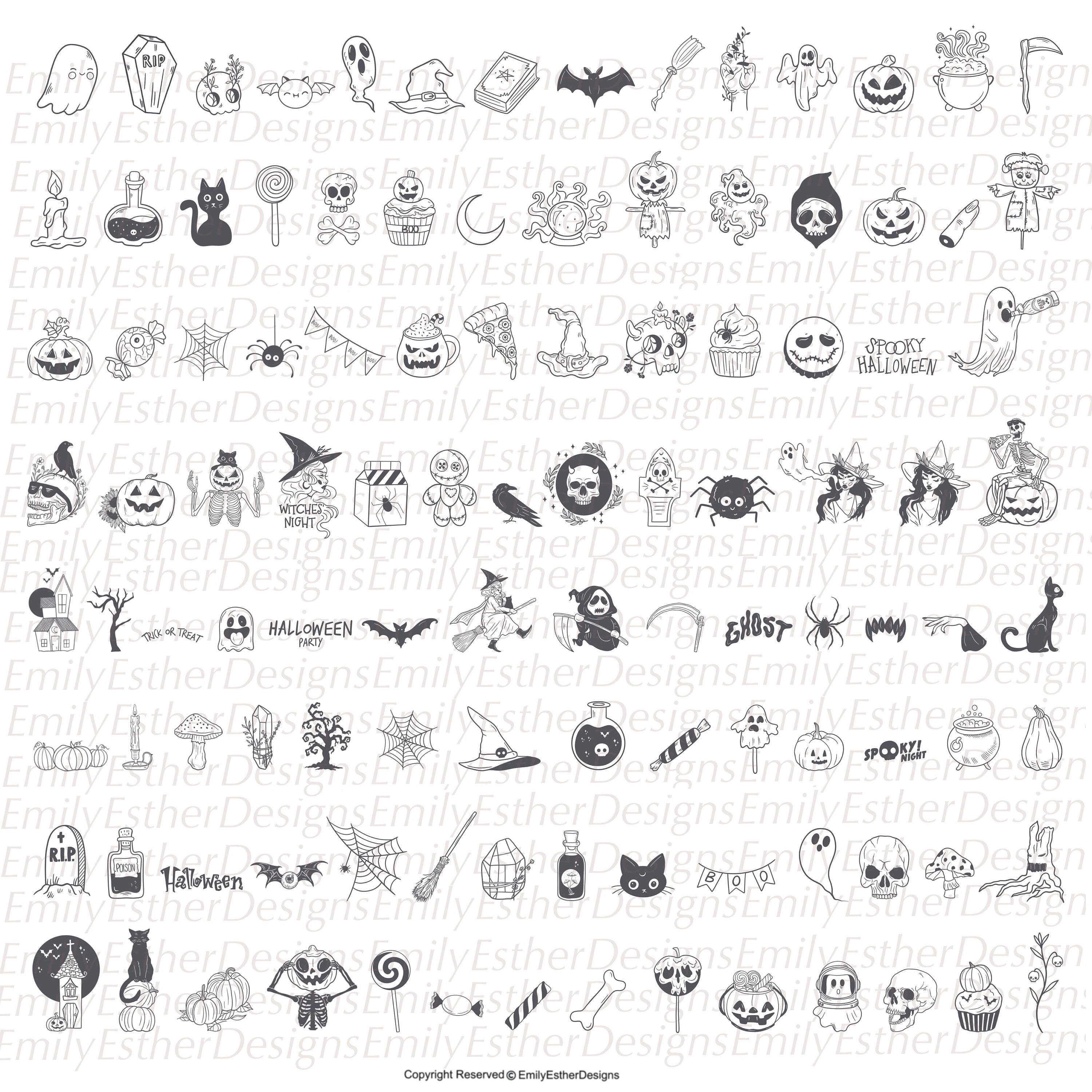 Halloween SVG PNG Clipart: Spooky Ghost, Witch, Pumpkin Designs - Etsy