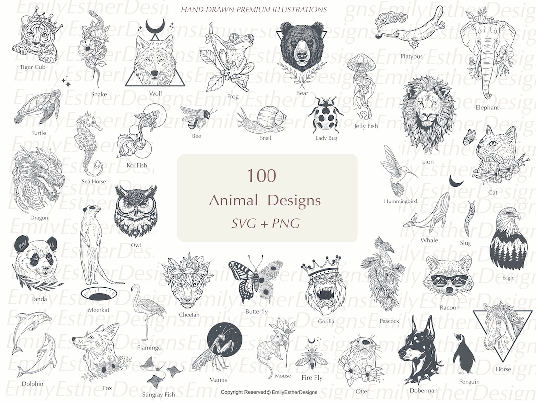100 Animal Designs Bundle, Animal Svg Bundle, Dog Svg, Cat Svg,horse ...