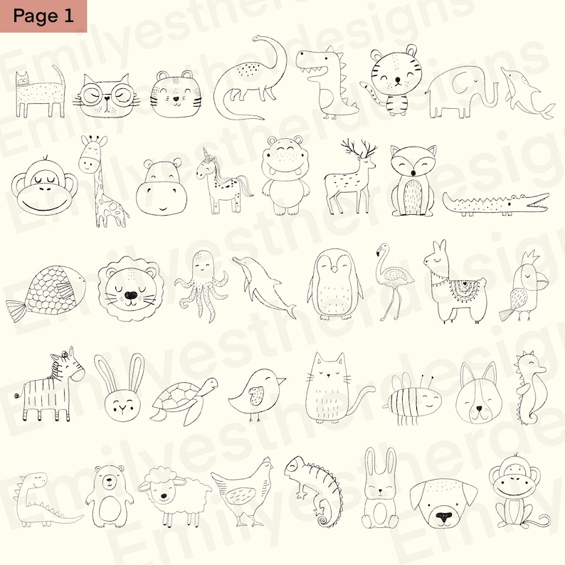 Animal Doodle SVG Bundle: 65 Abstract Designs (commercial Use) - Etsy